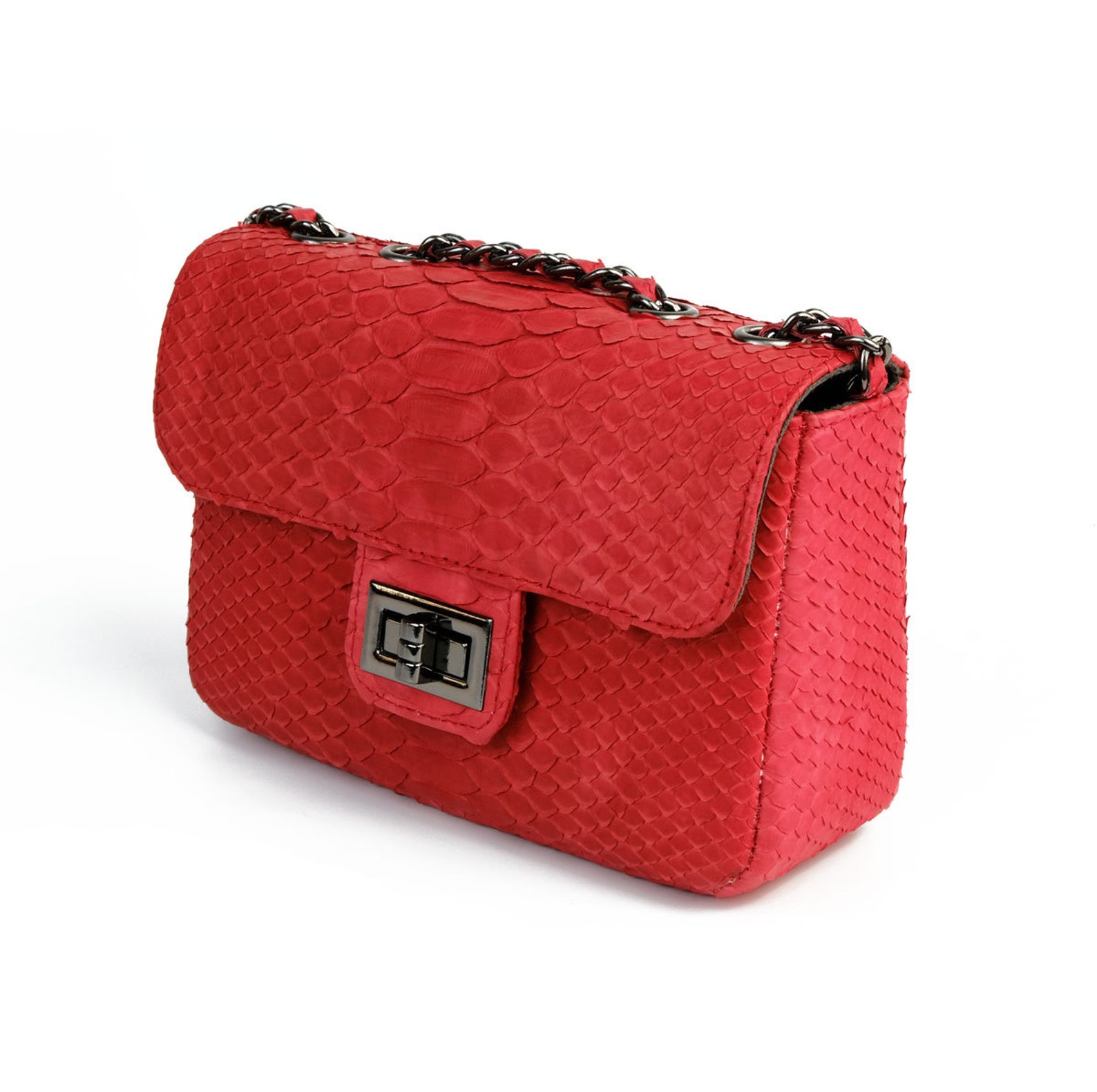 Scarlet Red Python Leather Cross Body Bag Snakeskin Bag - Etsy