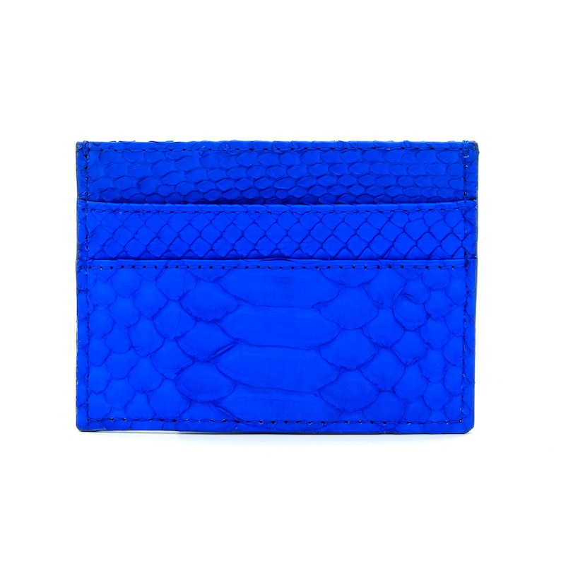 Cobalt Blue Python Card Holder Leather Card Holder Slim - Etsy