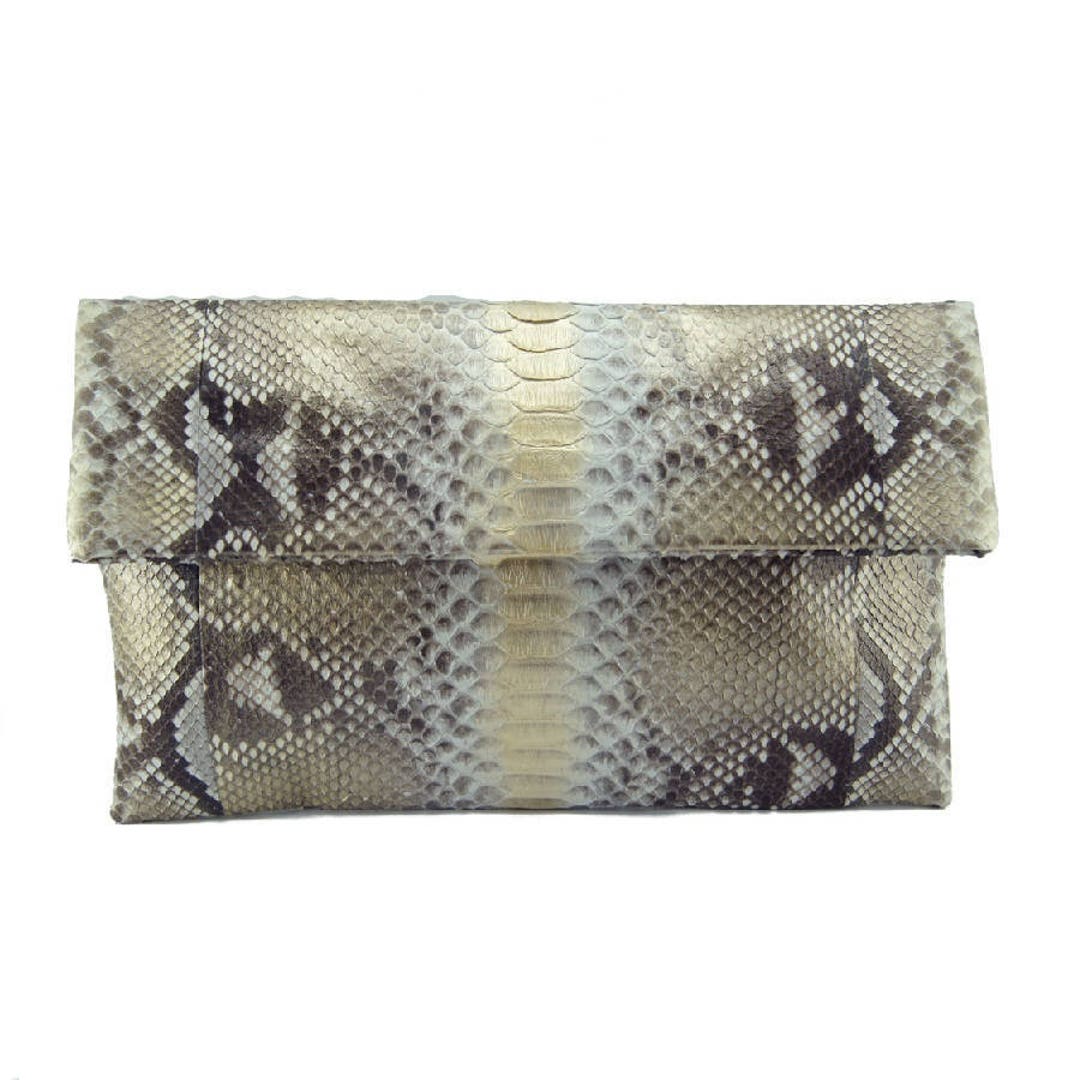 Silver Gold Snakeskin Clutch | Foldover Clutch Bag | Envelope Clutch ...