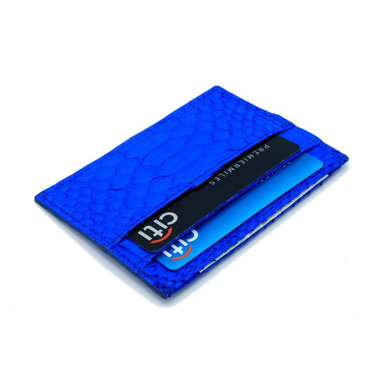 Cobalt Blue Python Card Holder Leather Card Holder Slim - Etsy