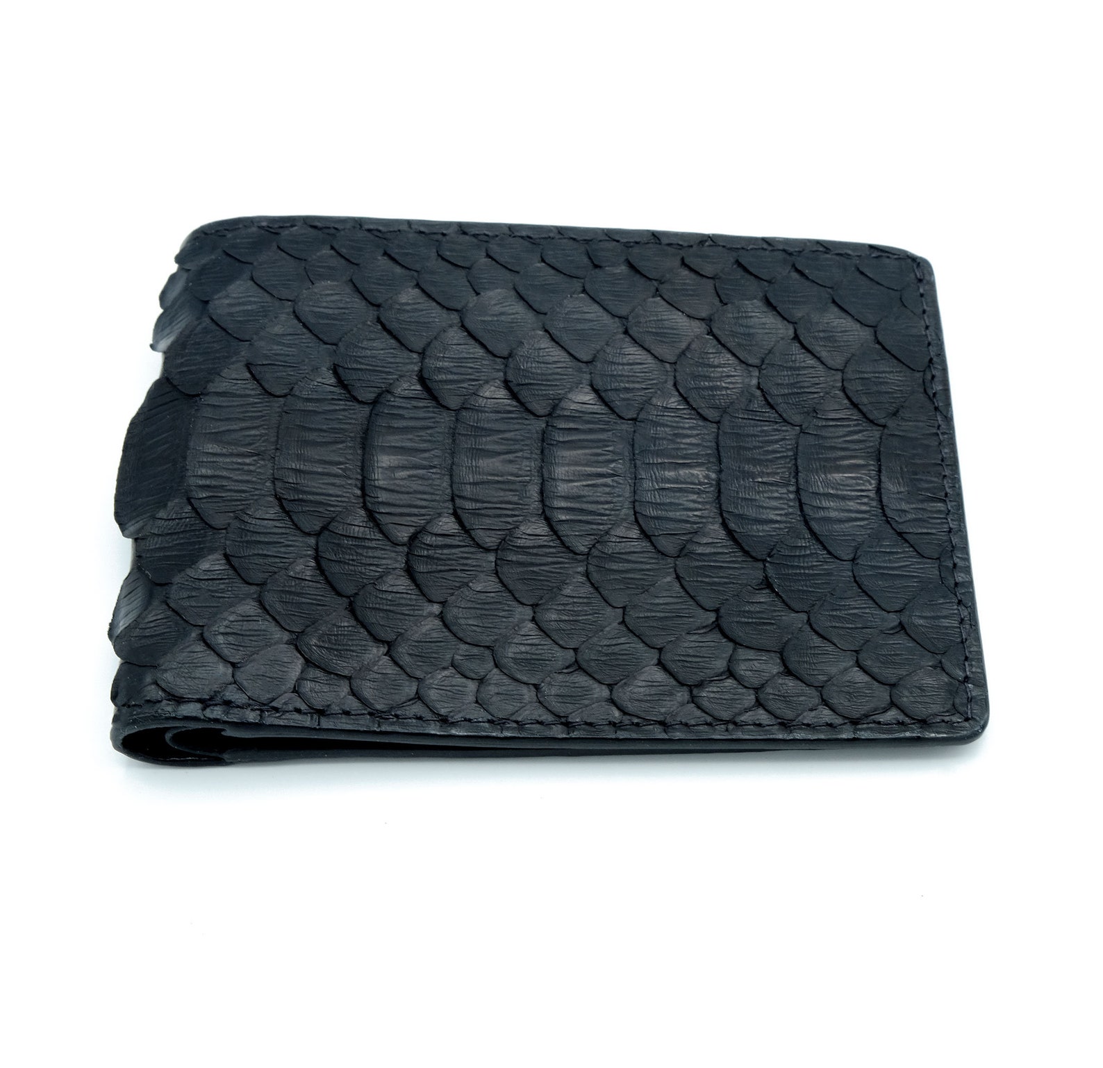 Men's Genuine Black Python Leather Wallet Bi Fold Wallet - Etsy