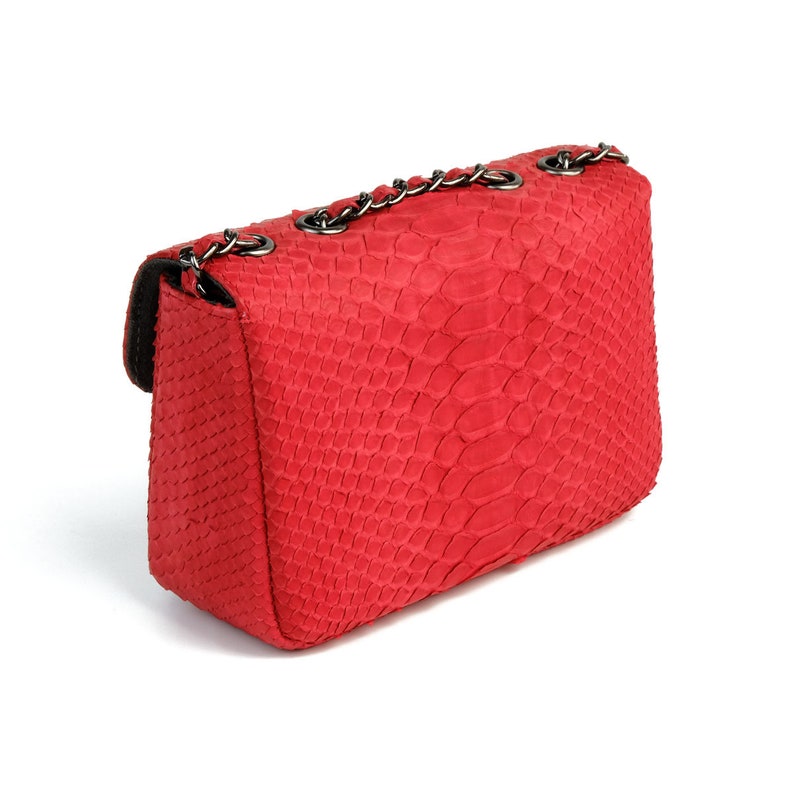 Scarlet Red Python Leather Cross Body Bag Snakeskin Bag - Etsy