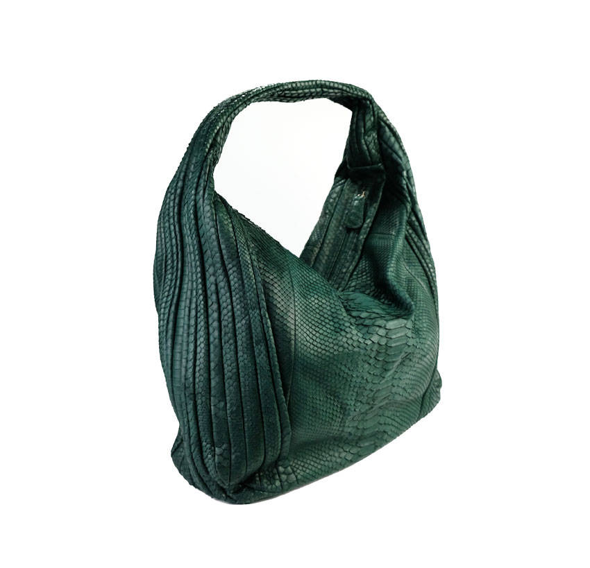 Green Snakeskin Large Hobo Bag Shoulder Bag Leather Tote - Etsy