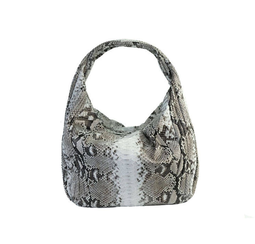 Natural Snakeskin Large Hobo Bag | Shoulder Bag | Leather Tote Bag ...