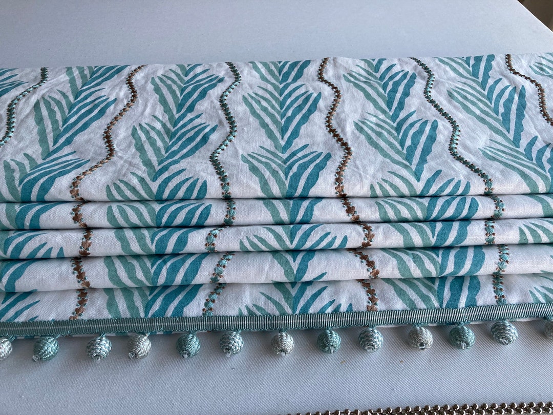 Nina Campbell - Meridor - Made to Measure Roman Blind - Aqua - Etsy