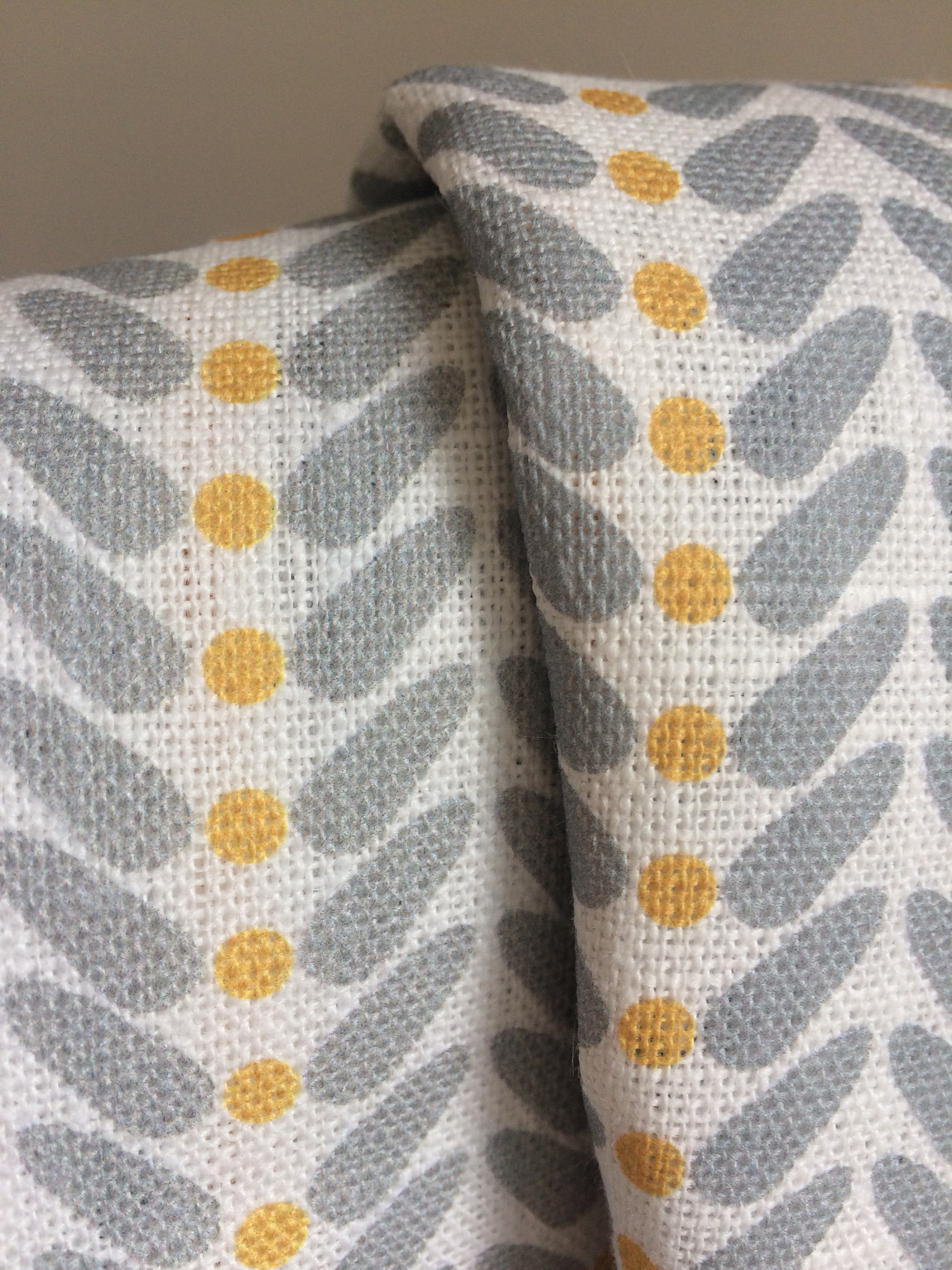 Scandi Dots White Mustard Linen Curtain Fabric English | Etsy UK