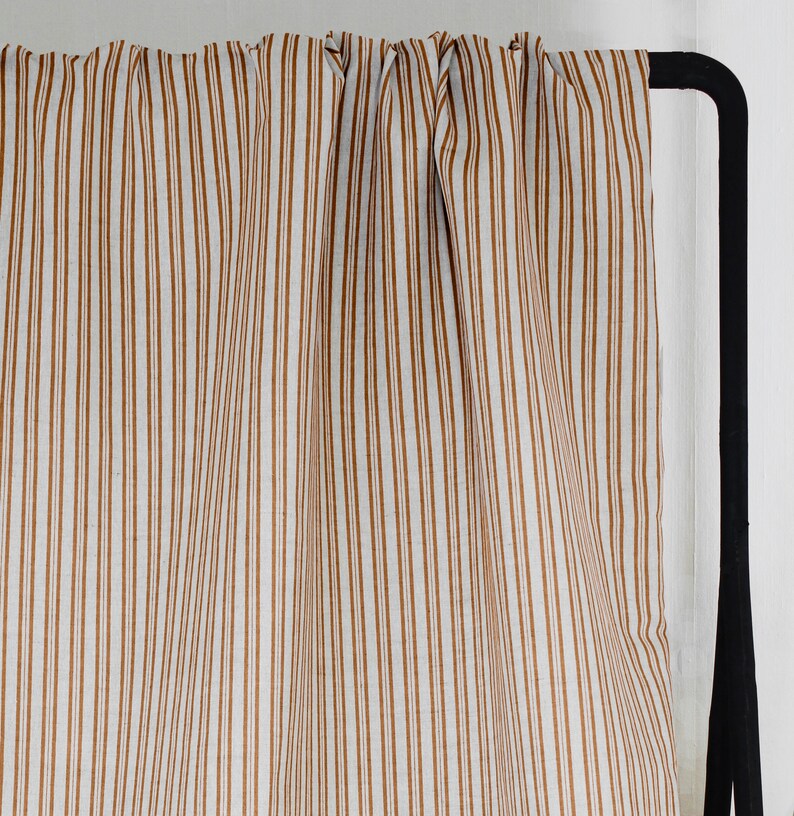 Ticking Fabric ELSA orange Curtain Fabric Striped Fabric | Etsy