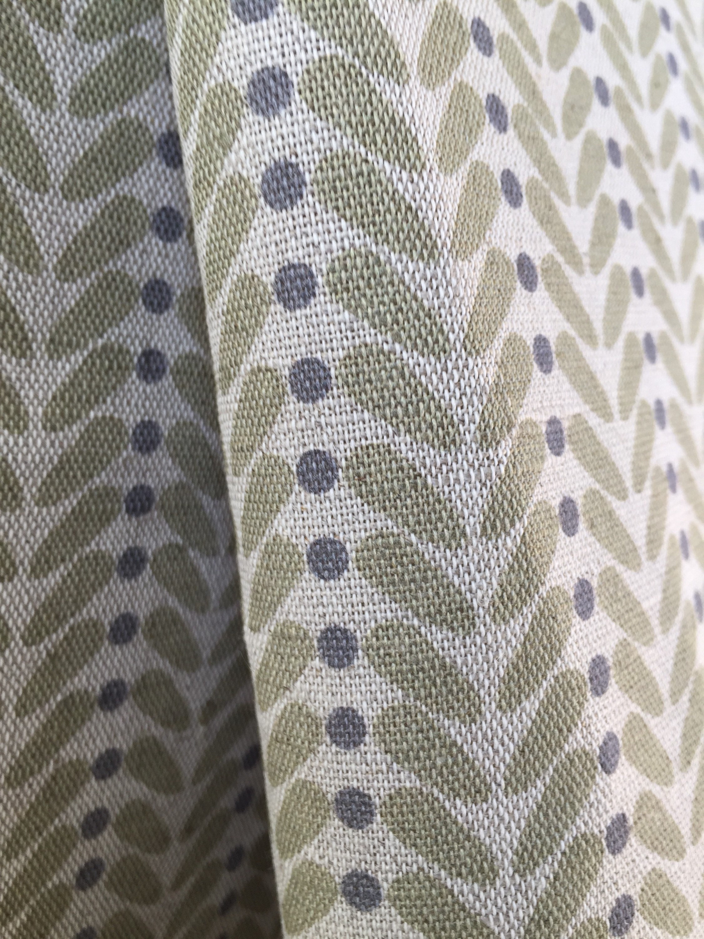 Scandi Wings Olive Green Linen Curtain Fabric English | Etsy
