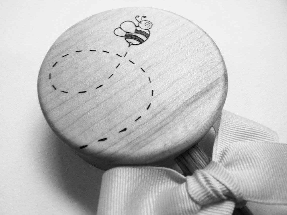 Baby Bee Natural Wooden Rattle Heirloom Wood Baby Rattles - Etsy
