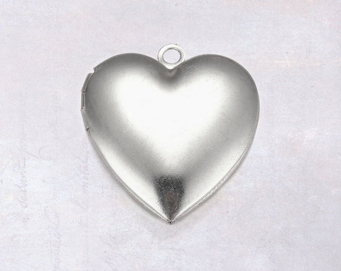 5 X Stainless Steel Smooth Heart Locket Pendants - Etsy