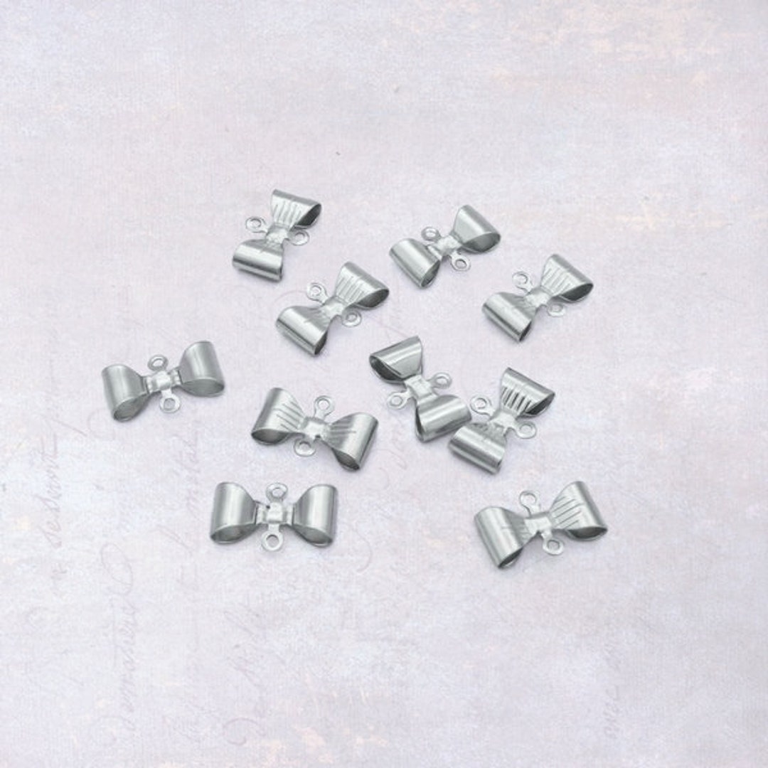 25 X Stainless Steel Bow Connectors - Silver Tone Bowknot Links - Etsy