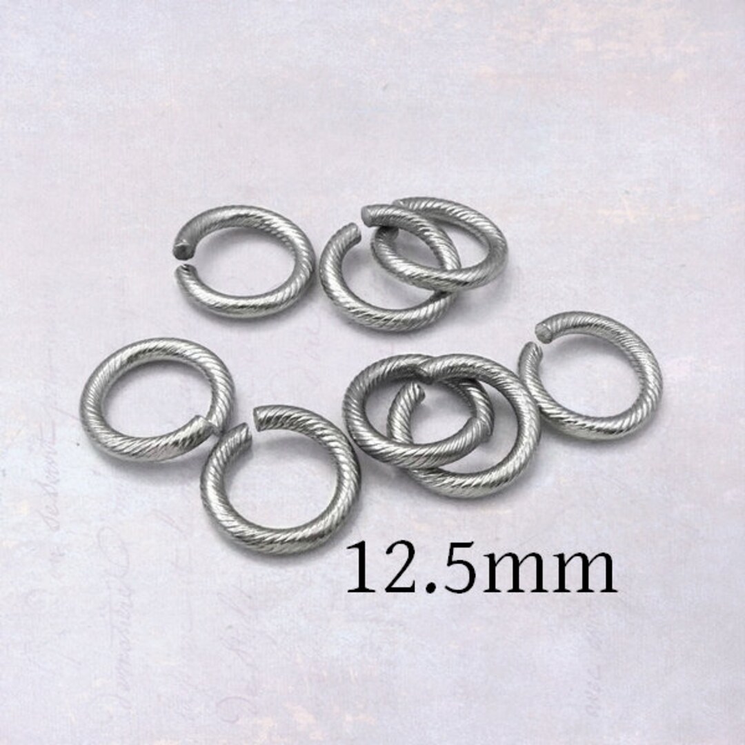 25 Stainless Steel 12.5mm X 2mm Rope Textured Jump Rings Heavy Gauge - Etsy