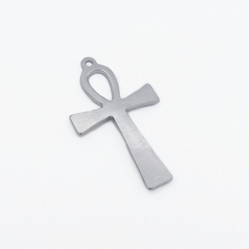2 X Stainless Steel Ankh Cross Pendants - Etsy