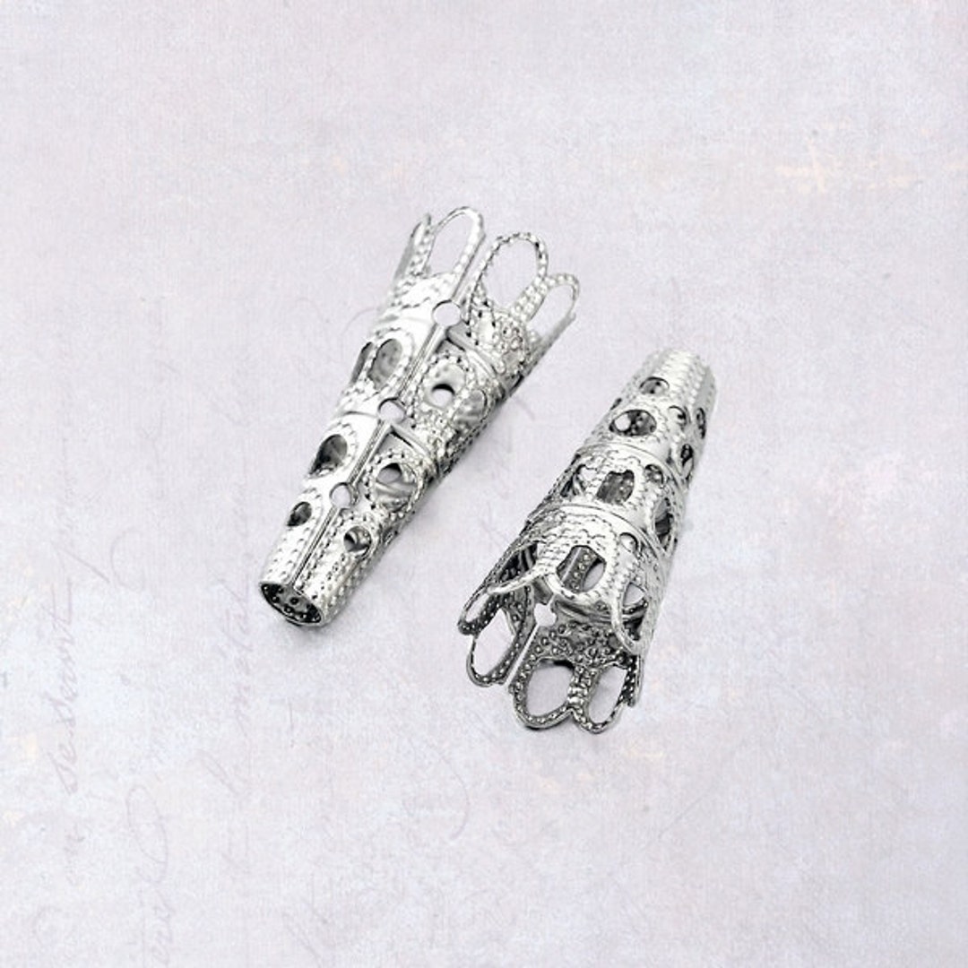 20 X Stainless Steel 22mm X 9mm Filigree Bead Cones / Caps 316 Surgical ...