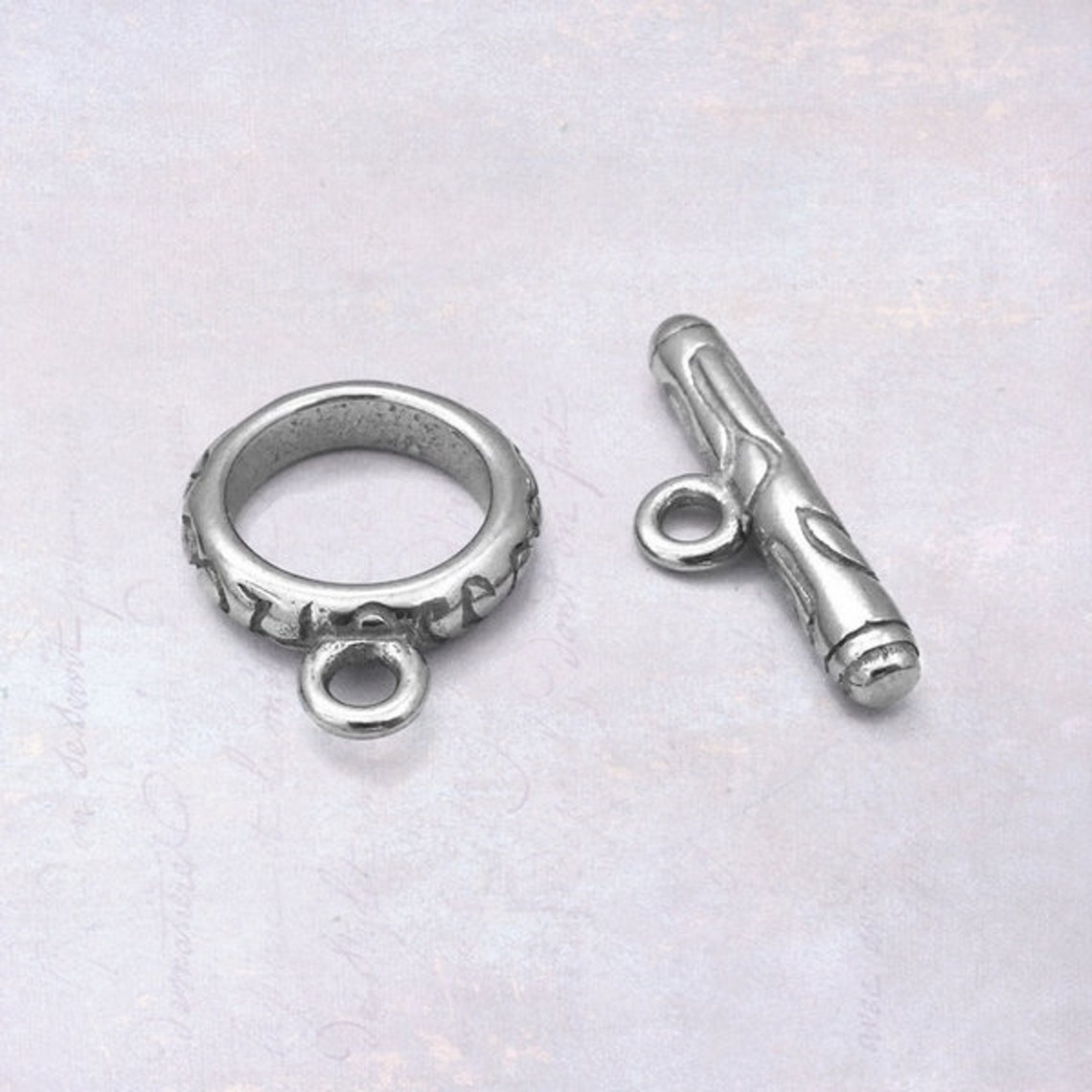 1 X Solid Stainless Steel Etched Toggle Clasp Set O/T Bar & - Etsy