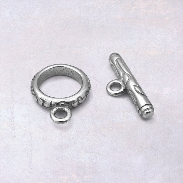 1 X Solid Stainless Steel Etched Toggle Clasp Set O/T Bar & - Etsy