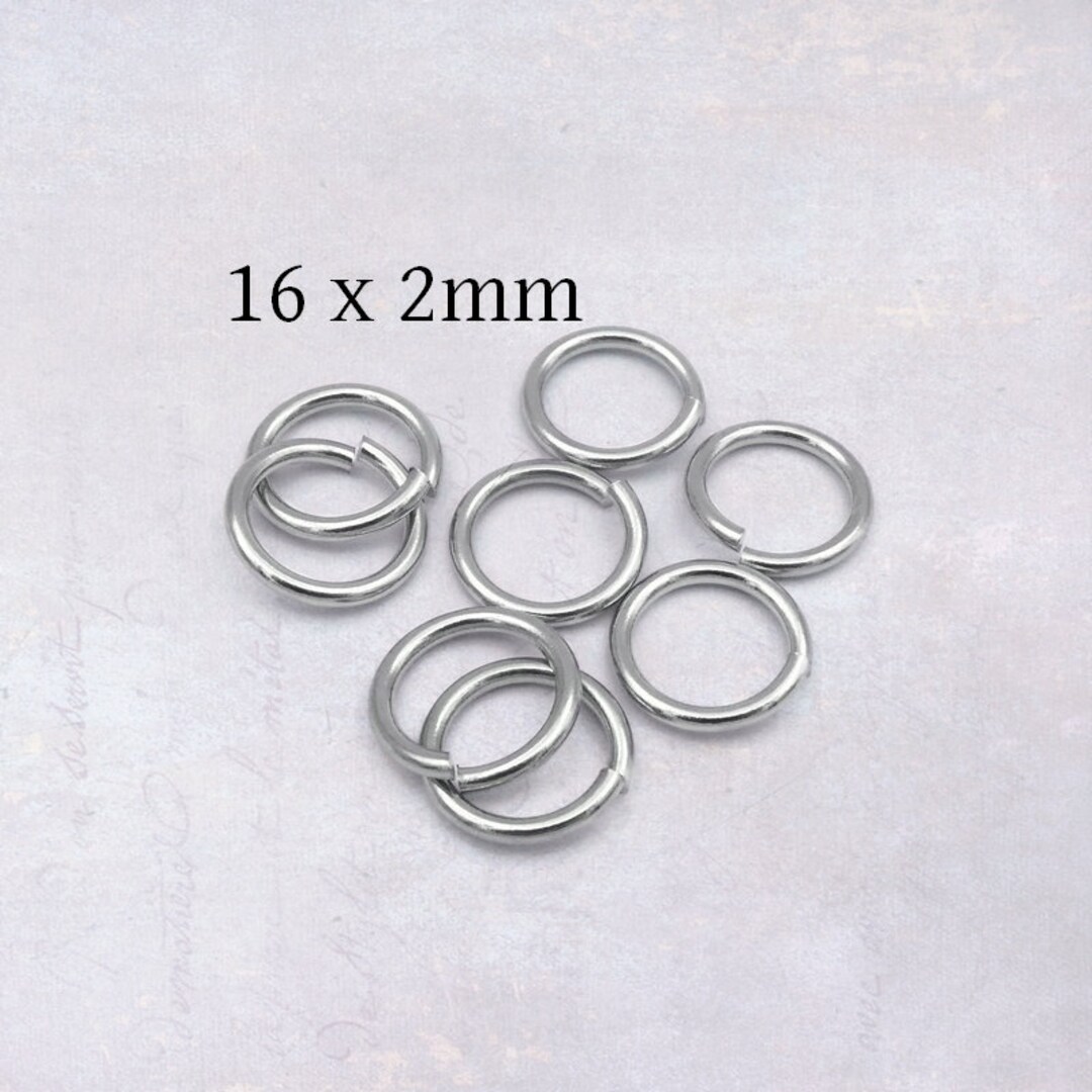 50 X Stainless Steel 16mm X 2mm Jump Rings Heavy Gauge Flush Cut - Etsy