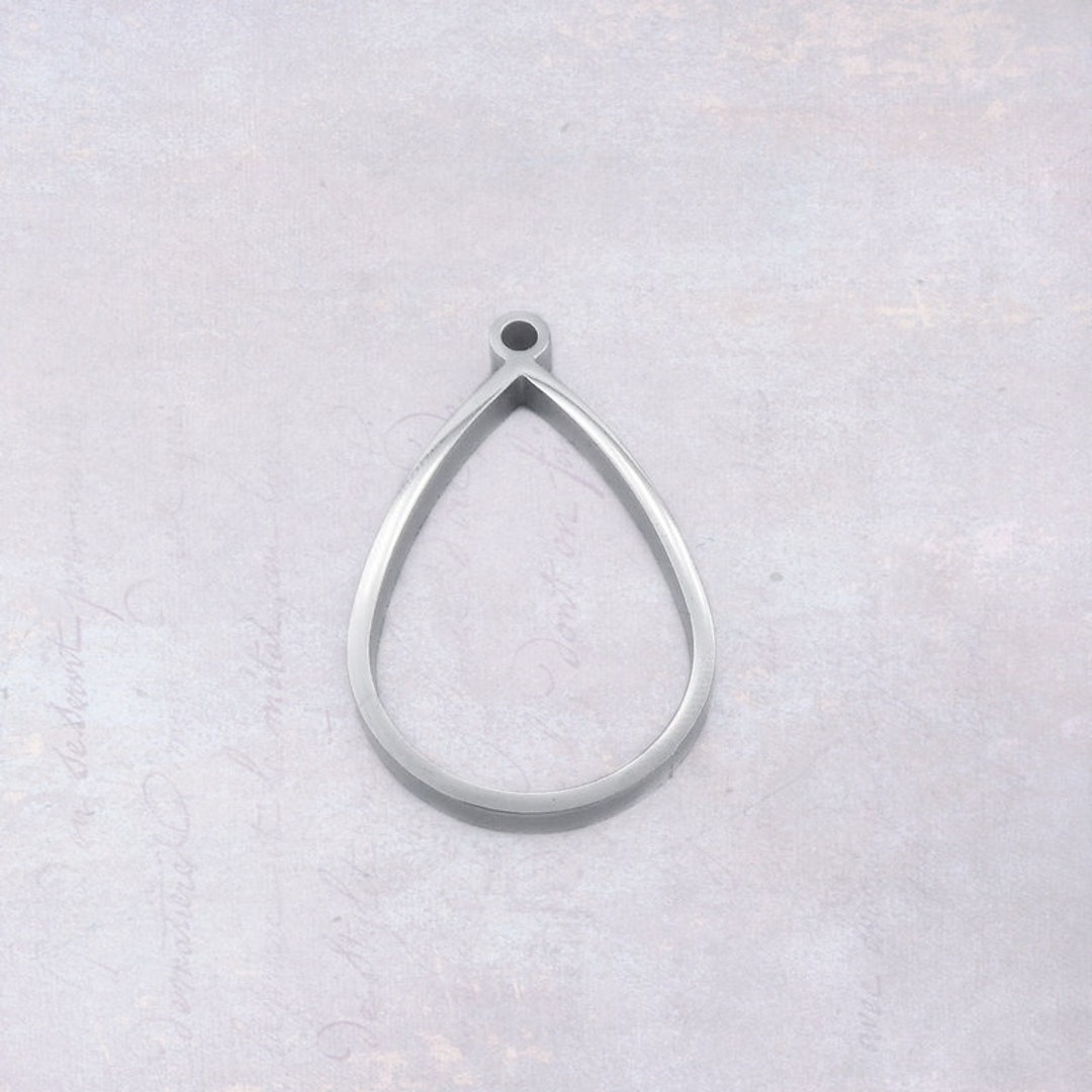2 / 5 X Stainless Steel Teardrop Open Back Bezel Pendant Settings - Etsy