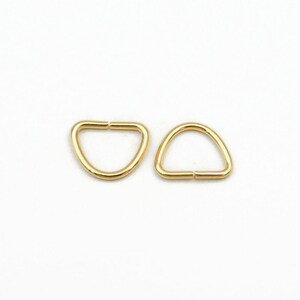 25 X Gold Tone Stainless Steel D Rings 12mm X 15mm X 1.5mm Thick - Etsy