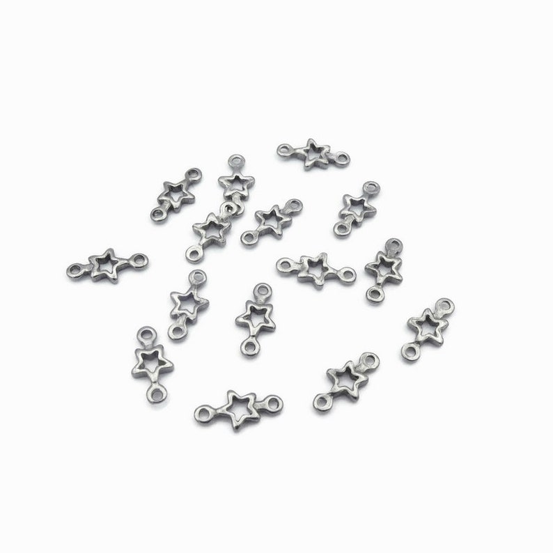 20 Small Stainless Steel Hollow Star Connectors - Etsy Australia