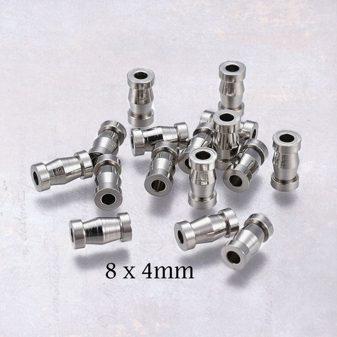 25 X Small Stainless Steel Beveled Tube Beads 8mm X 4mm - Etsy