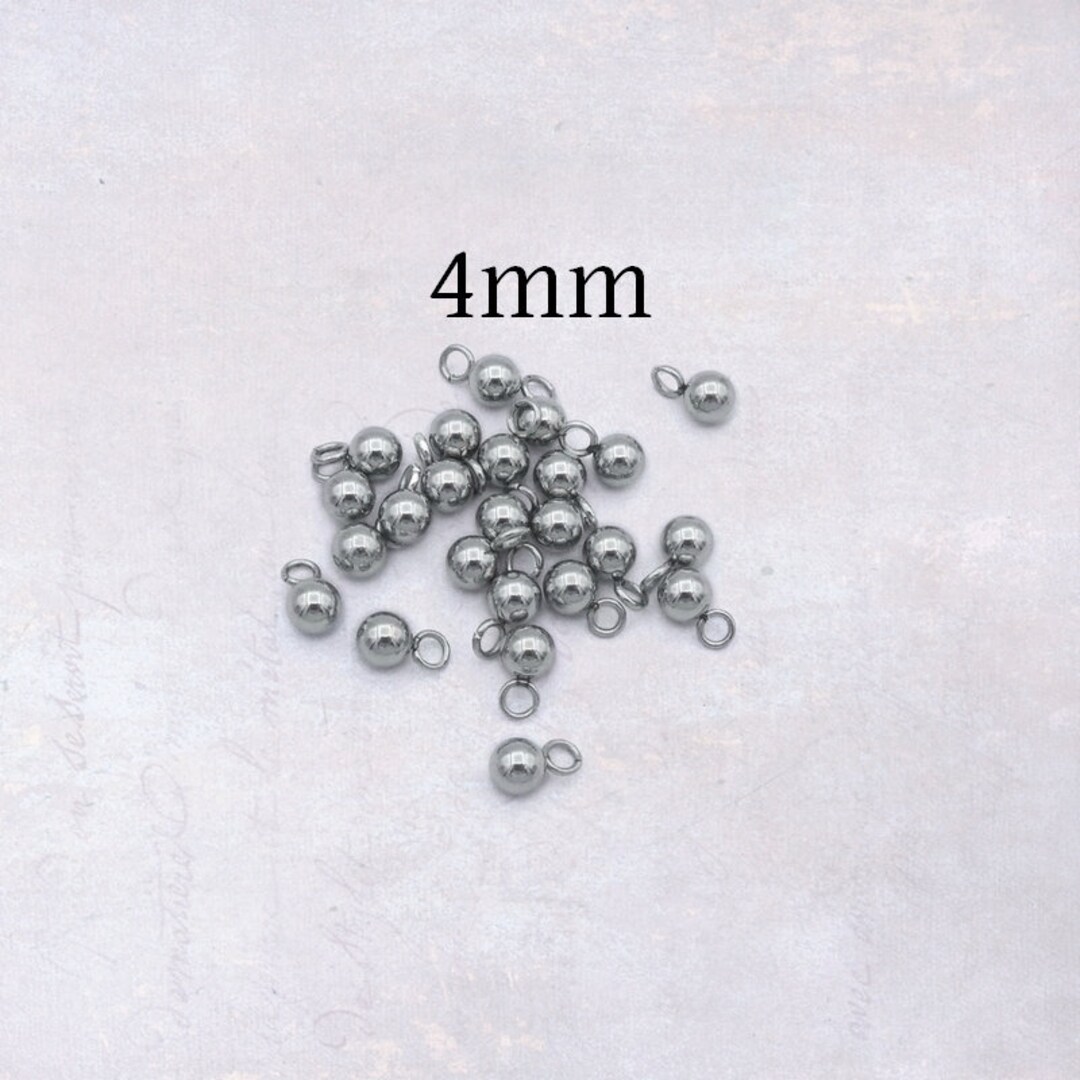 25 X Stainless Steel 4mm Round Ball Charm Extender Chain Drops - Etsy