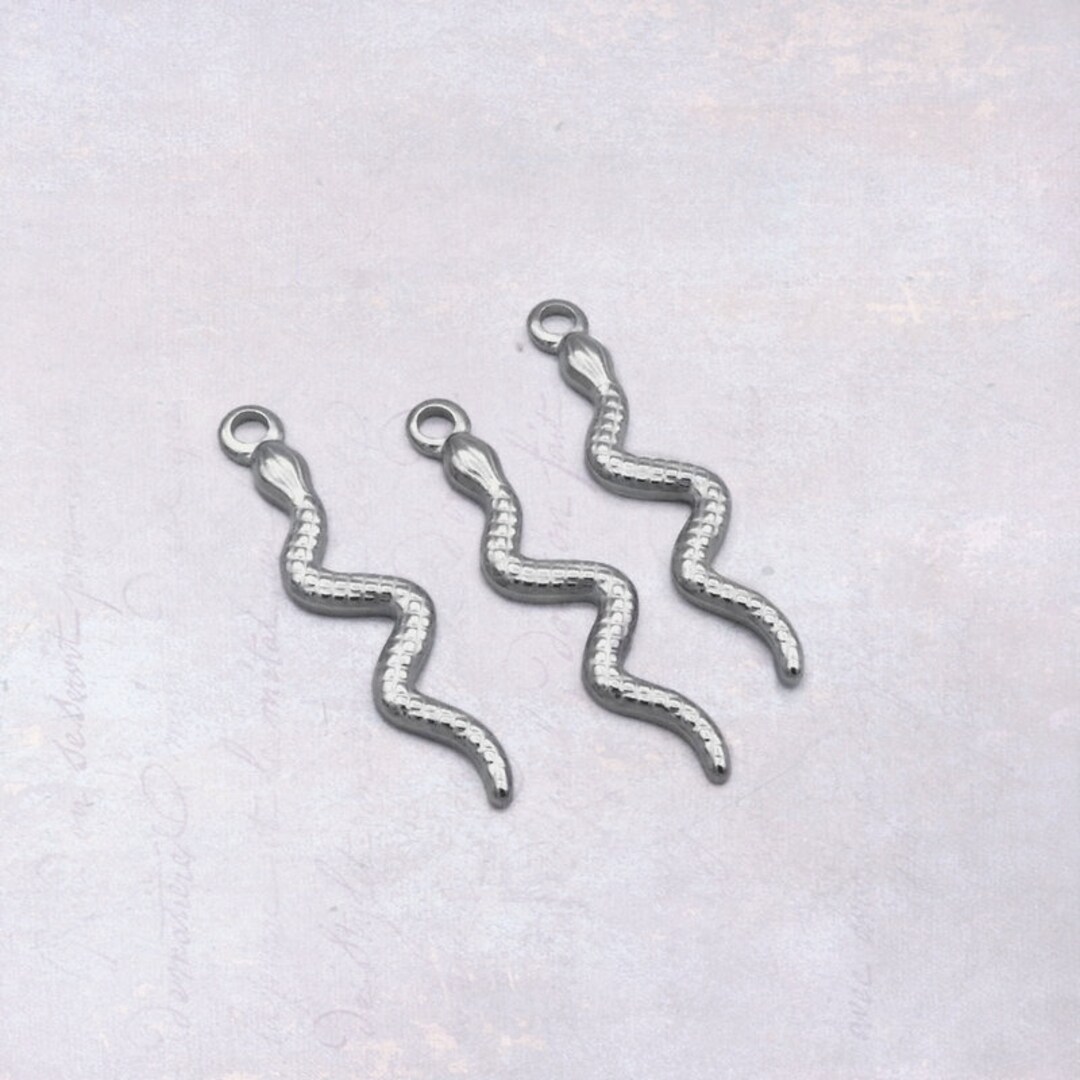 5 X Small Stainless Steel Snake Pendants - Etsy Australia