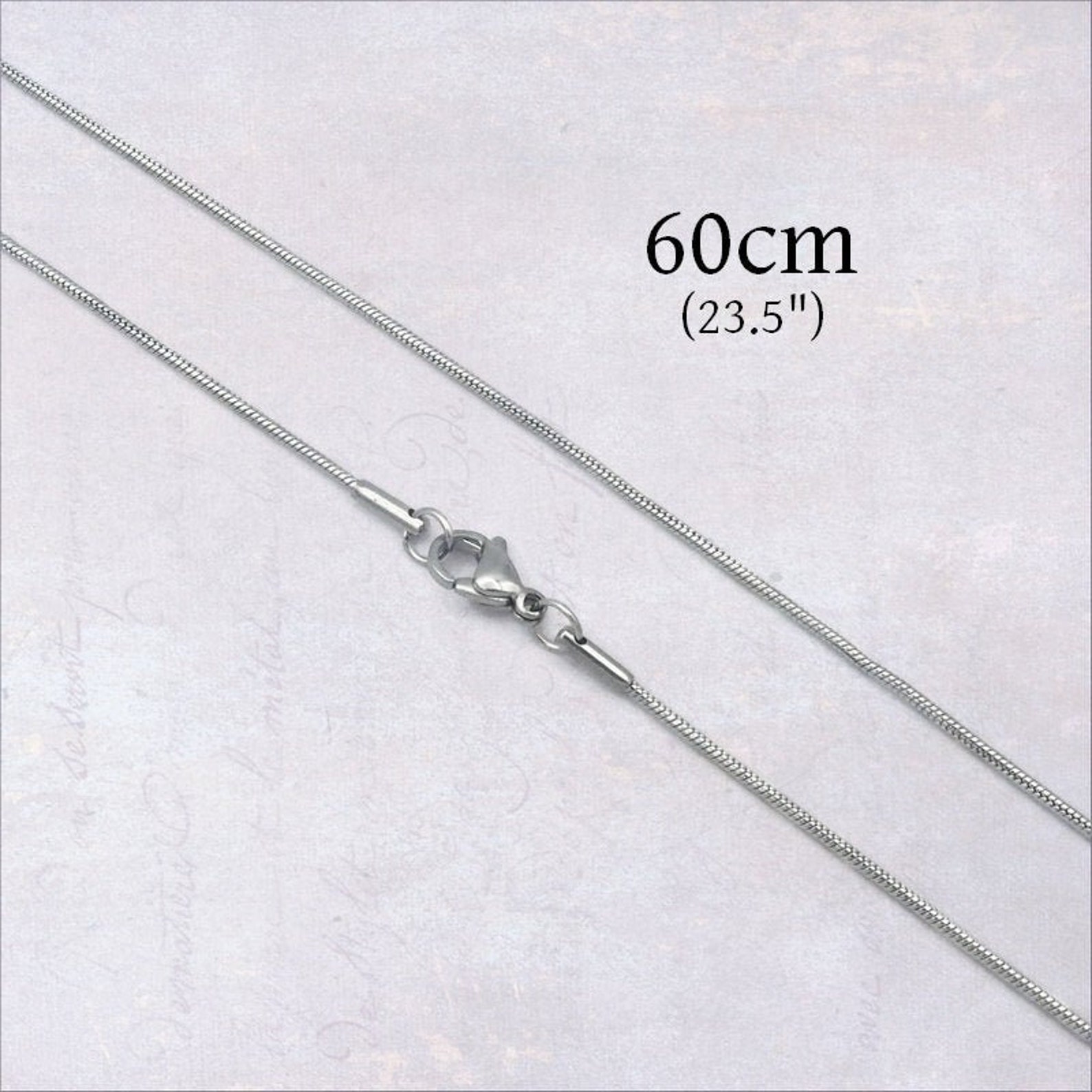 2 x Stainless Steel 1.2mm Snake Chain 60cm / 23.5 | Etsy