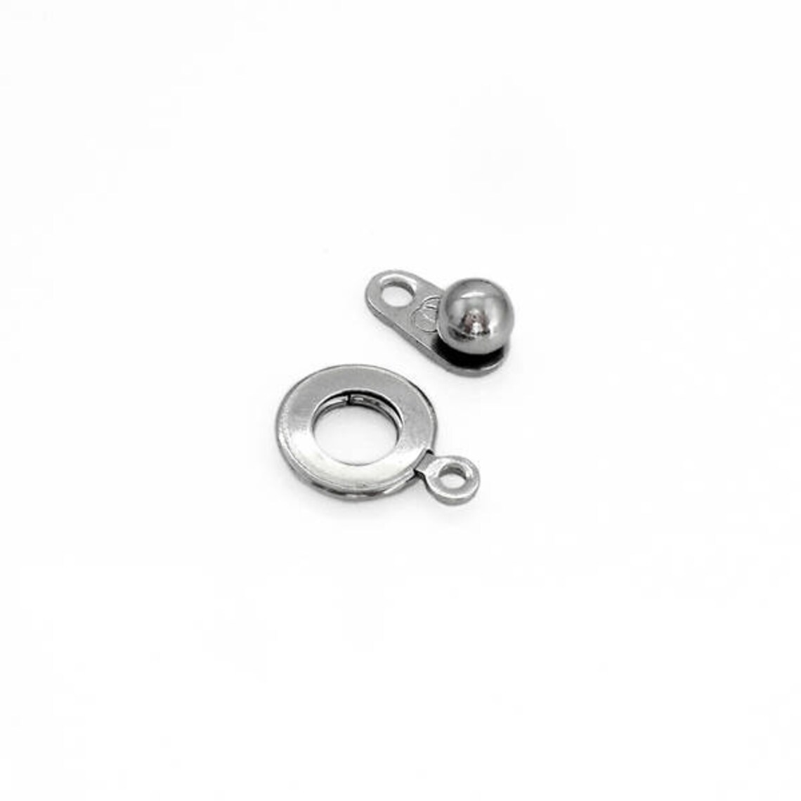 10 X Stainless Steel Push Button Ball & Socket Snap Clasps 9mm X 15mm ...