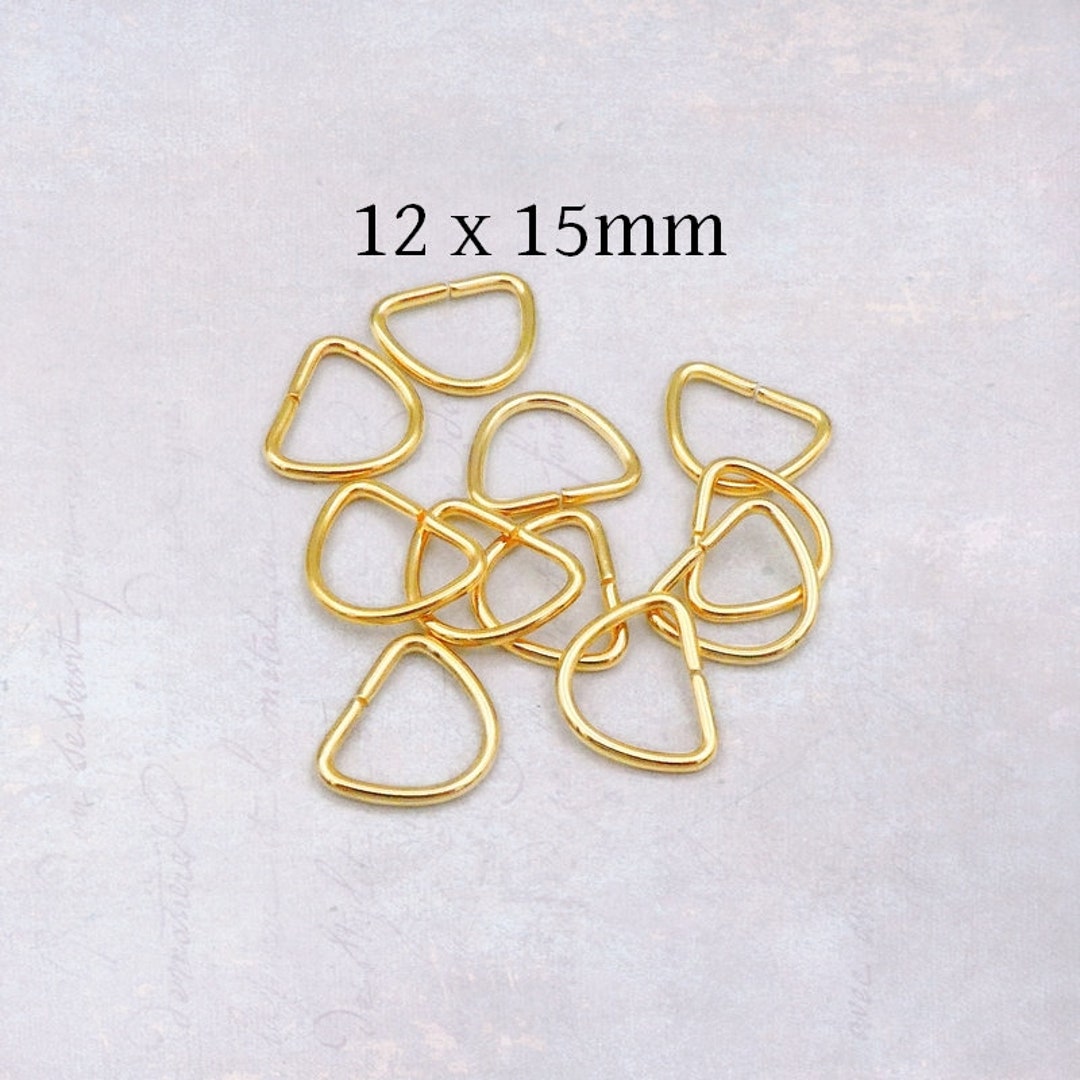25 X Gold Tone Stainless Steel D Rings 12mm X 15mm X 1.5mm Thick - Etsy