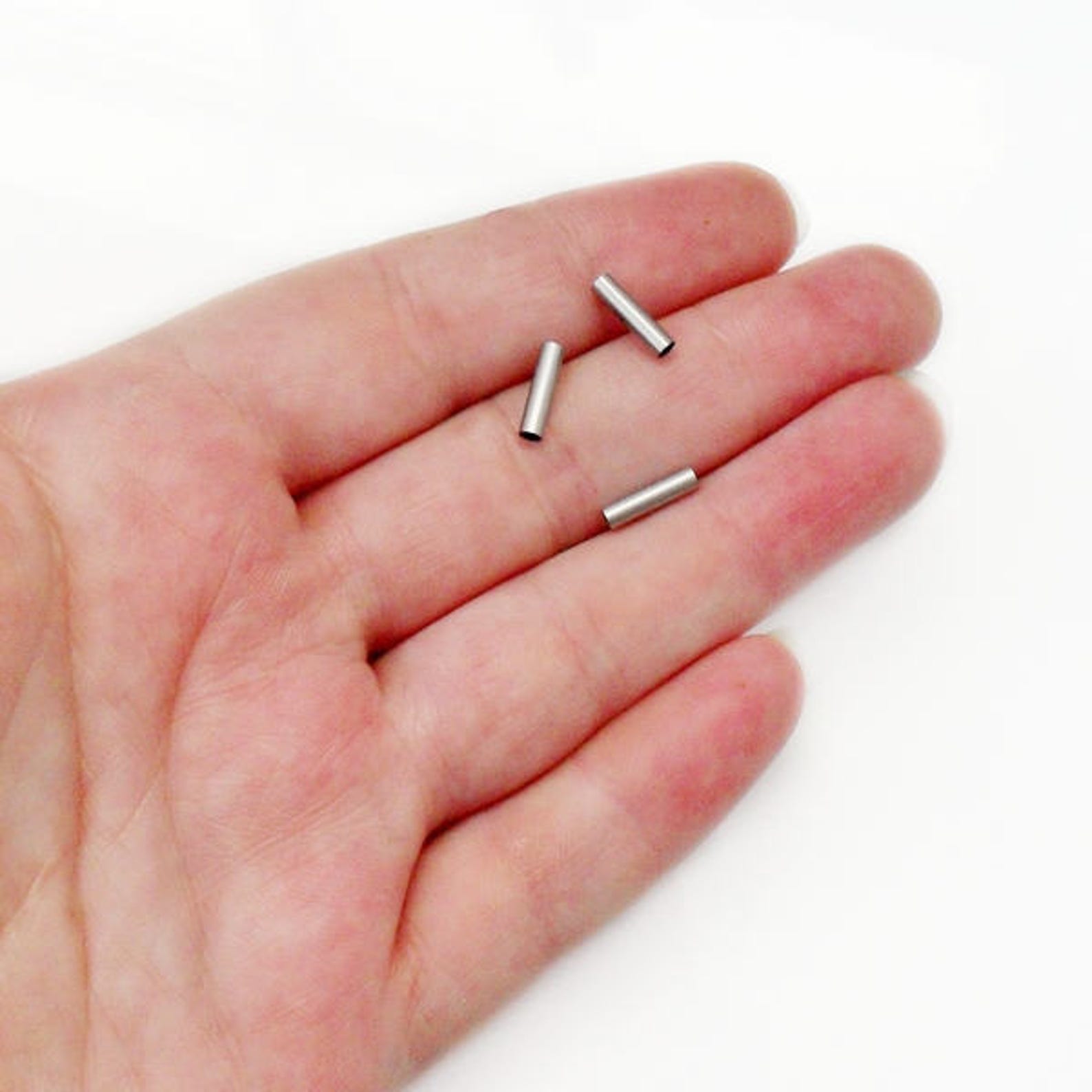 50 X Stainless Steel Small 10mm Tube Beads - Etsy