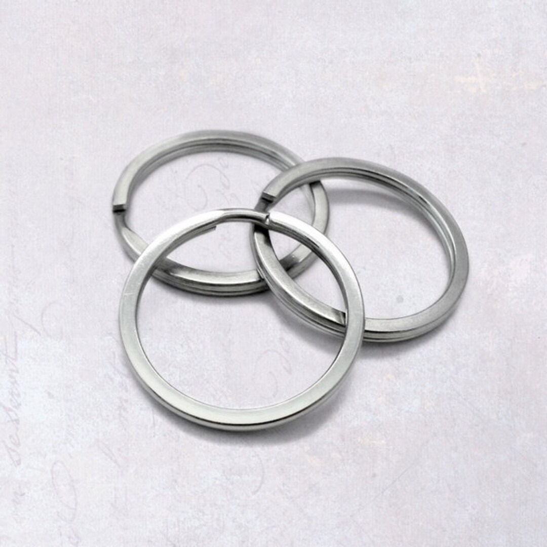 10 X Stainless Steel 25mm Split Rings Keyrings Key Ring - Flat Wire 1 ...