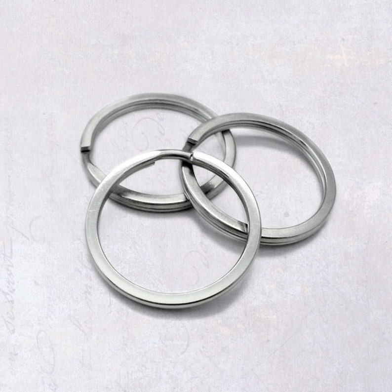 10 X Stainless Steel 25mm Split Rings Keyrings Key Ring Flat Etsy