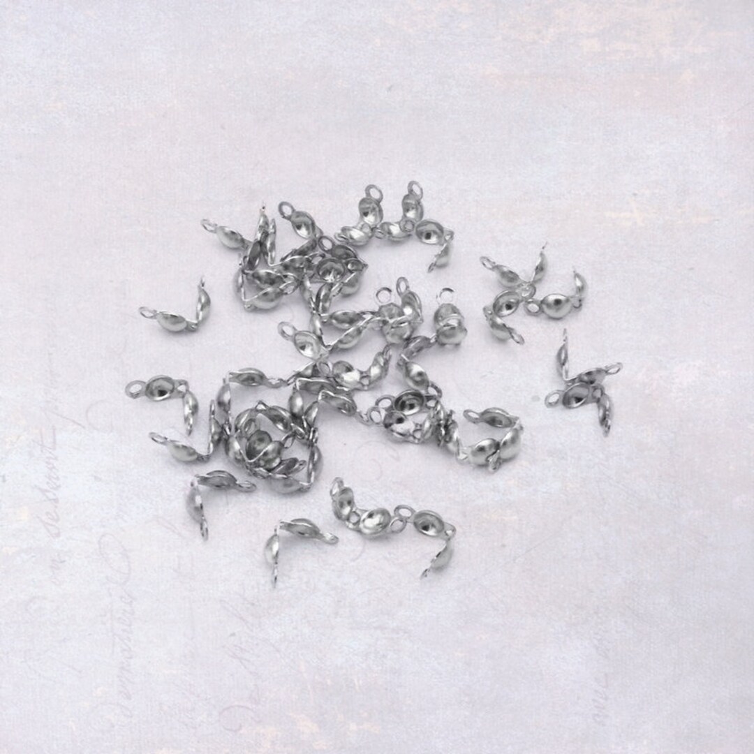 100 X Stainless Steel Bead Tip Knot Covers / Calottes Two Sizes - Etsy