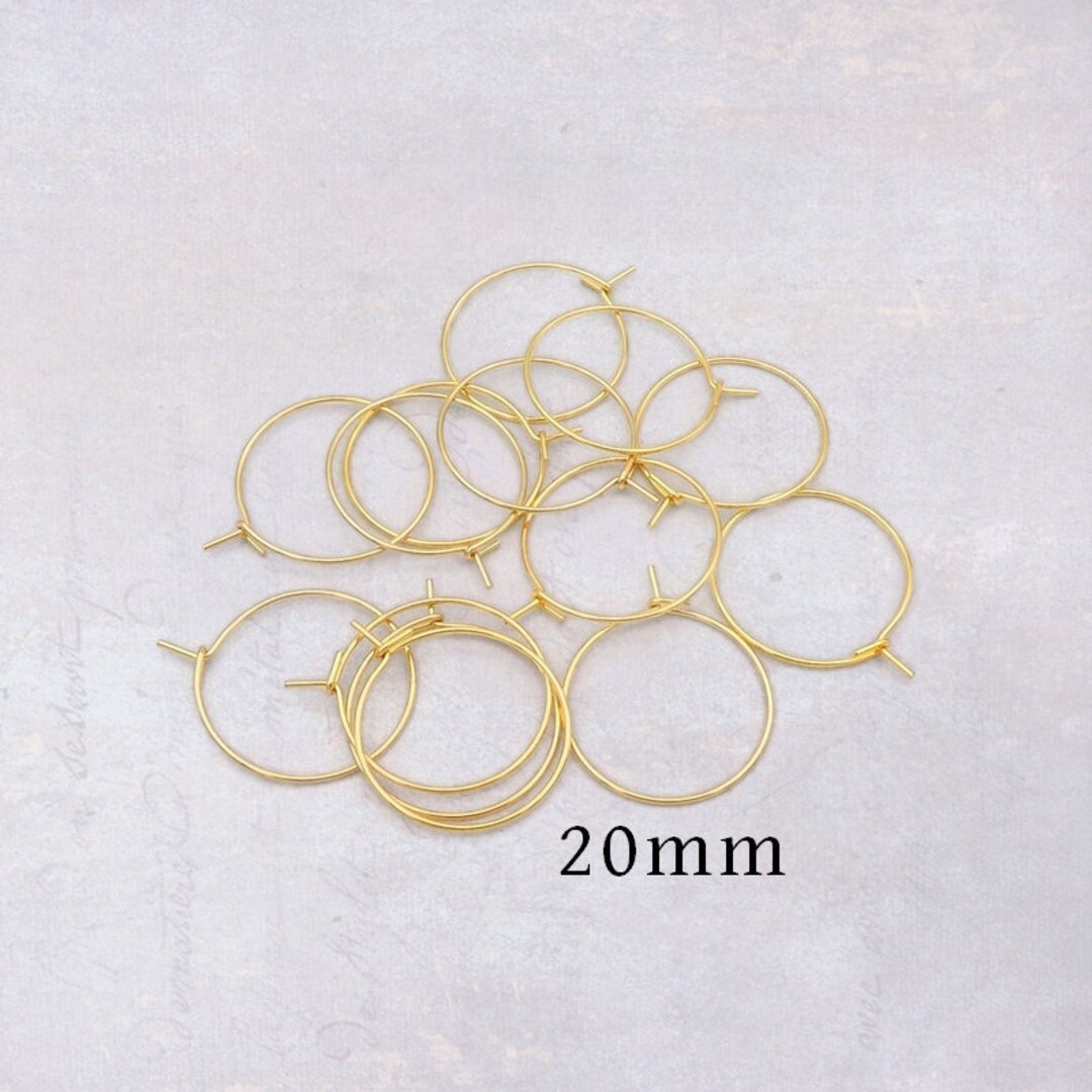 25 X Gold Tone 20mm Stainless Steel Wire Hoops for Wine Glass Charms ...