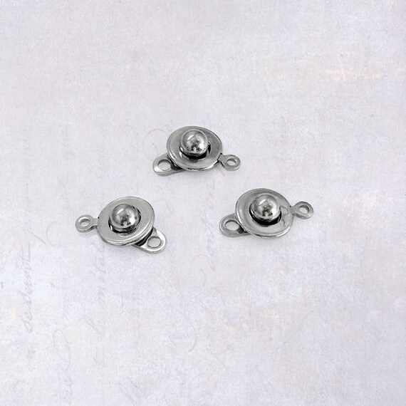 10 X Stainless Steel Push Button Ball & Socket Snap Clasps 9mm | Etsy ...