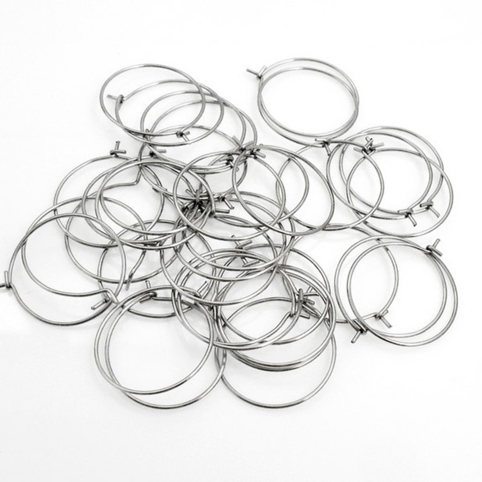 50 X Small 20mm Stainless Steel Wire Hoops for Wine Glass | Etsy