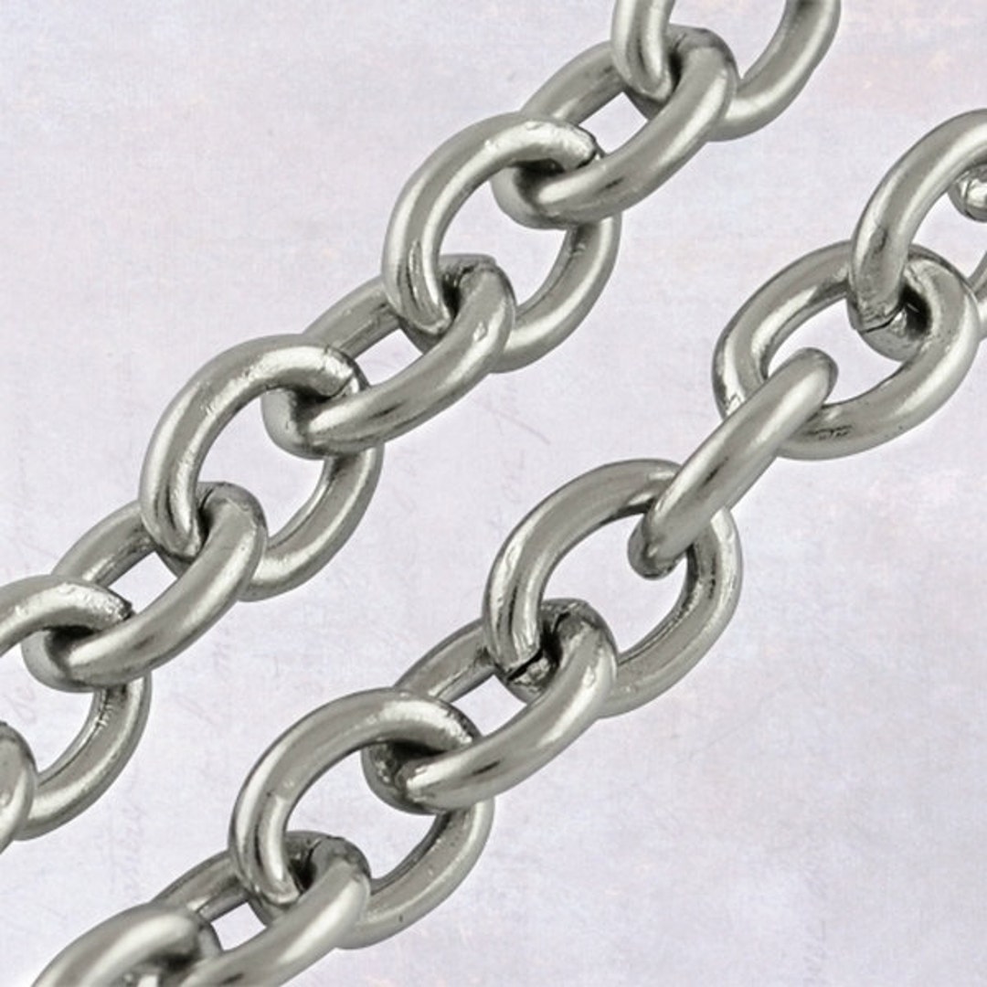 5m Stainless Steel Cable Chain 5 Metres / 16.4 Feet, 4mm X 3mm X 0.8mm ...