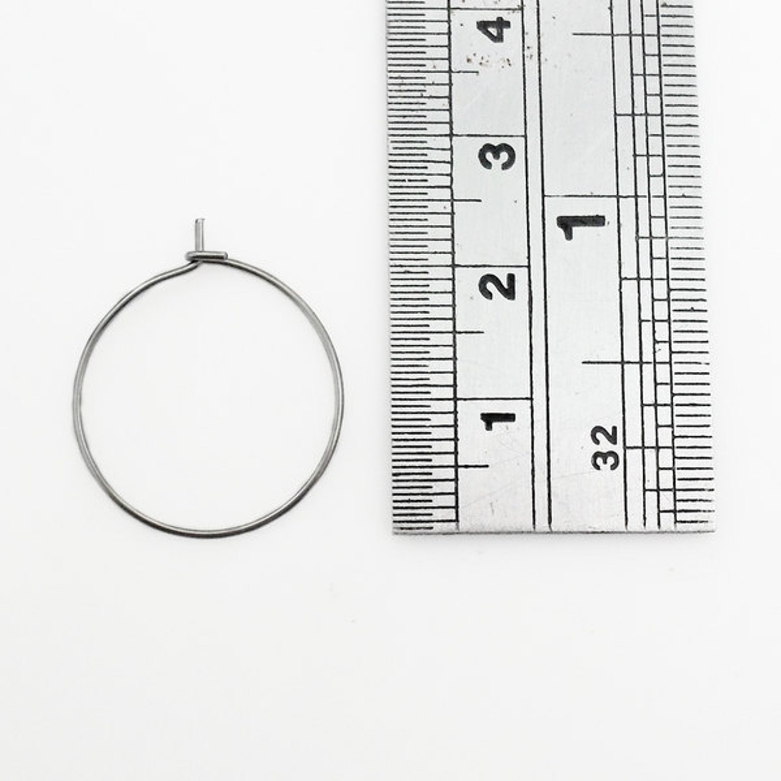 50 X Small 20mm Stainless Steel Wire Hoops for Wine Glass Charms ...