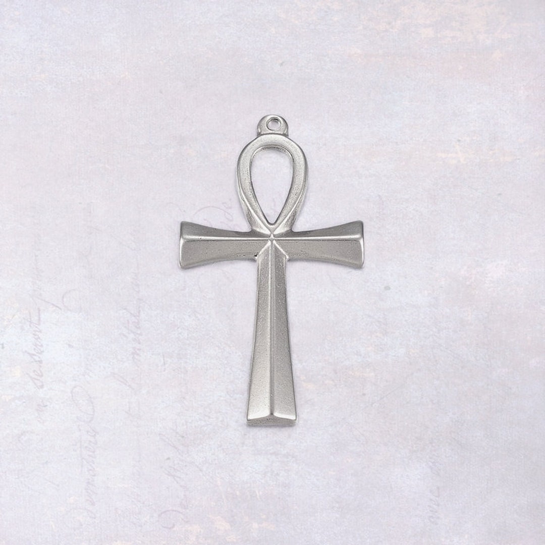 2 X Stainless Steel Ankh Cross Pendants - Etsy