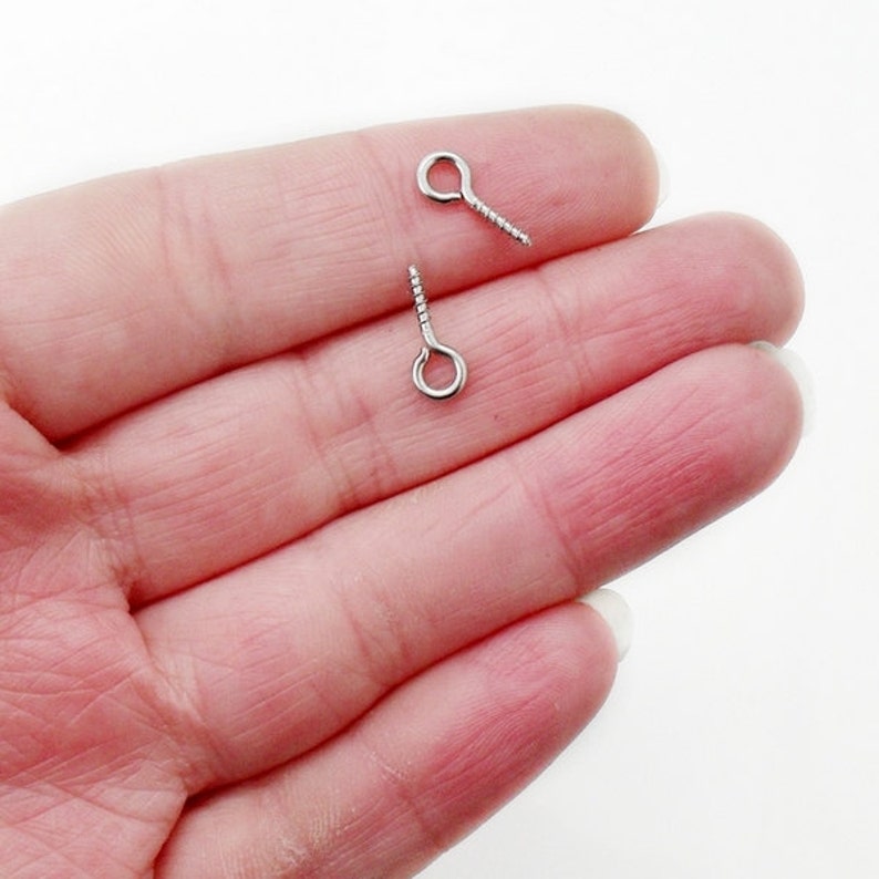 100 X Stainless Steel 12mm X 5mm Screw Eye Pins / Bails - Etsy