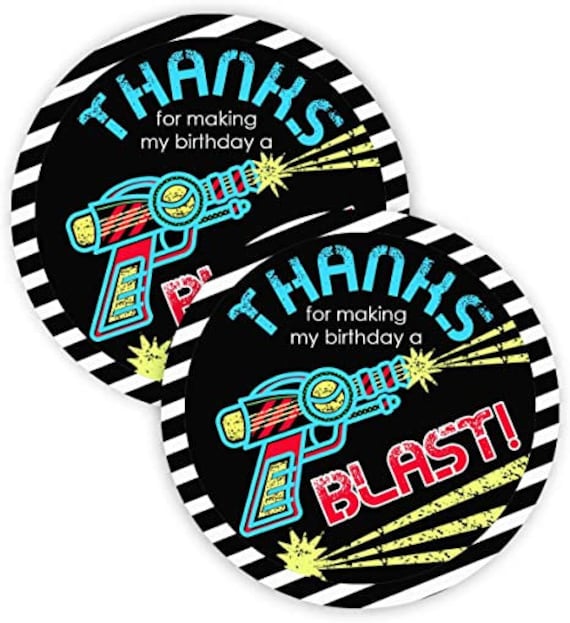 Laser Tag Party Favor Stickers 40 Favor Bag Stickers Laser - Etsy