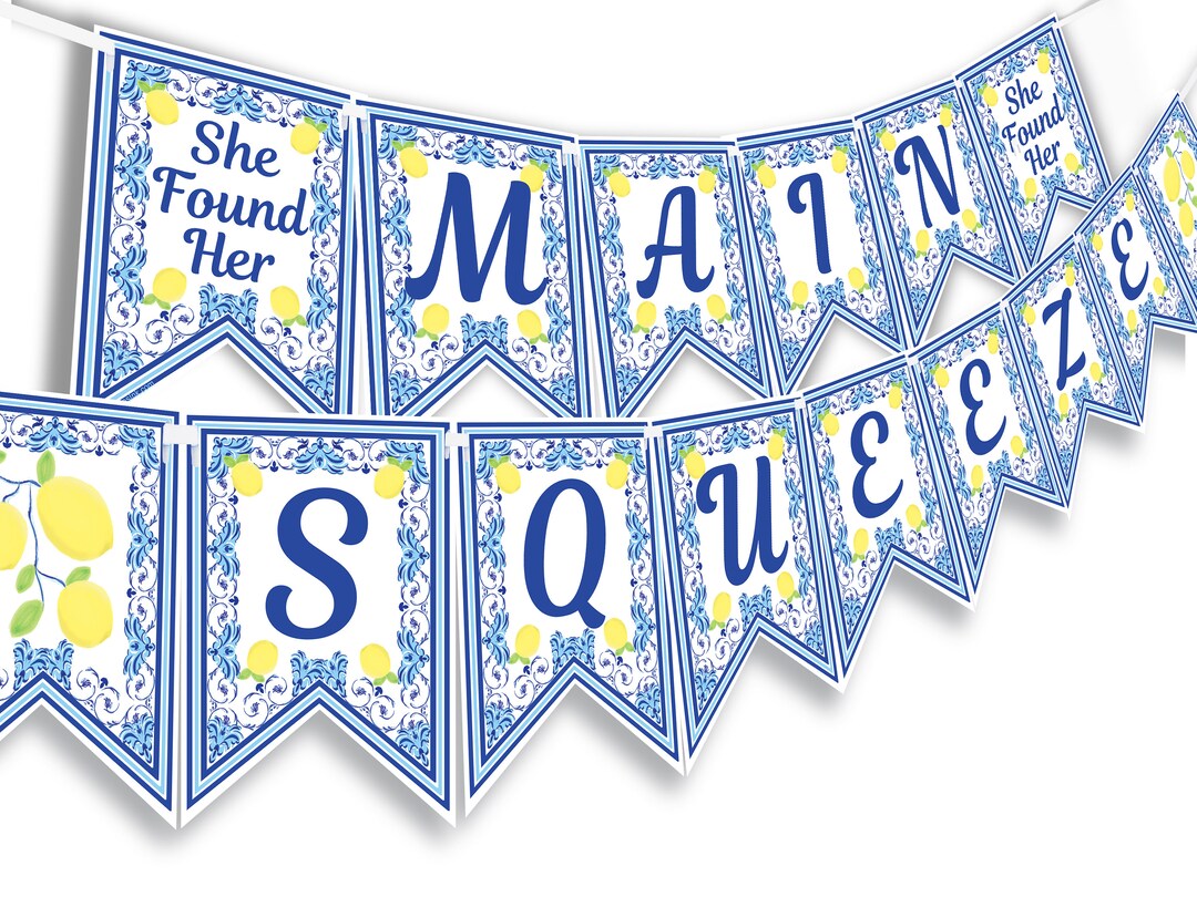 Capri Lemon Her Main Squeeze Banner - Engagement Party Banner ...