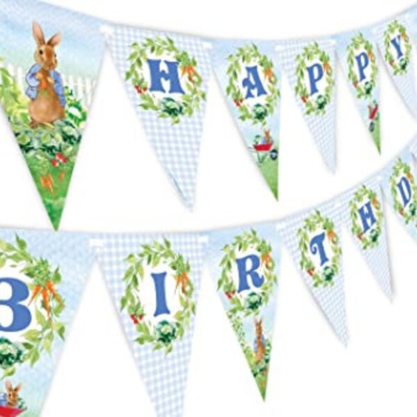 Peter Rabbit Happy Birthday Banner - Etsy