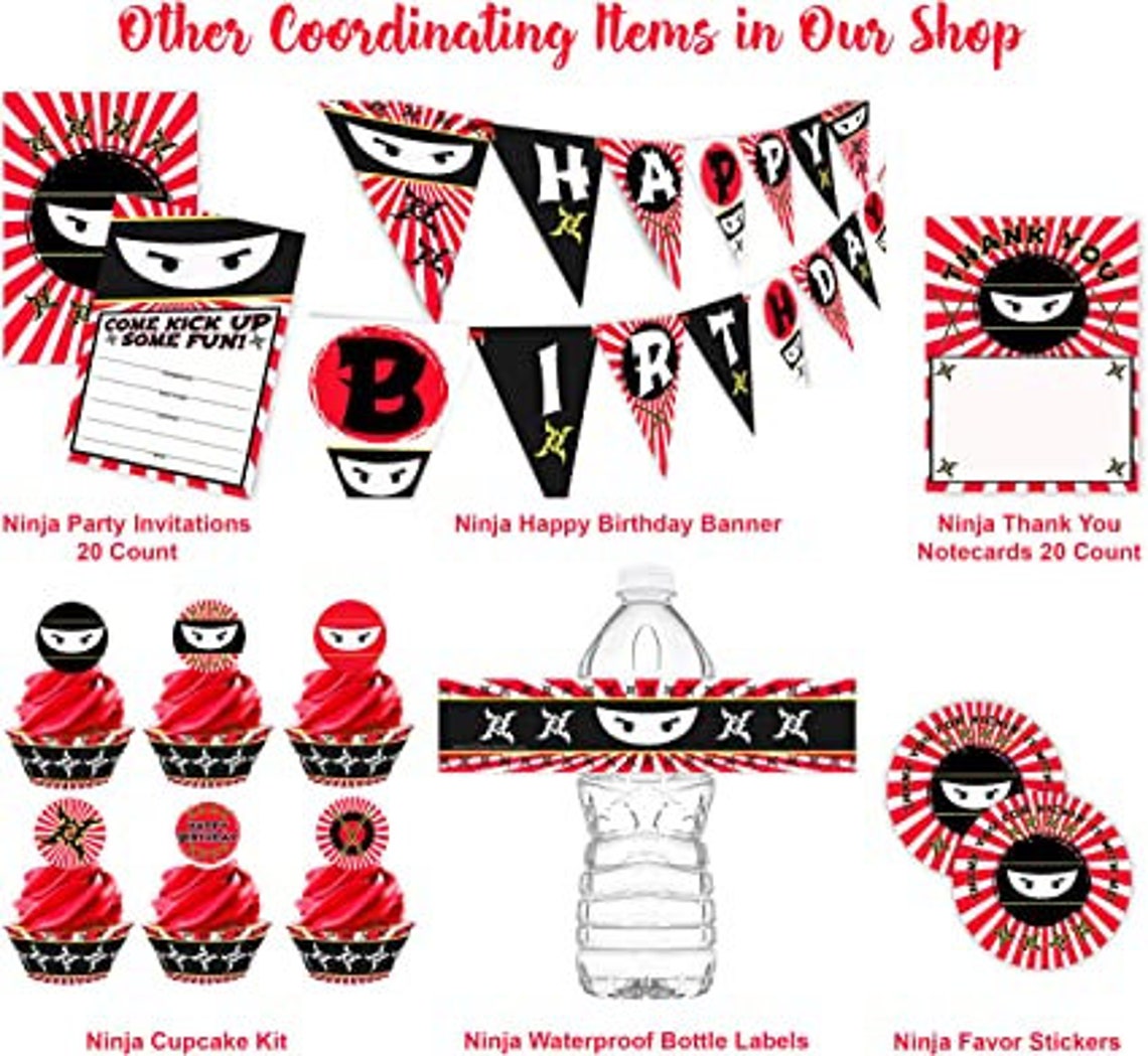 Ninja Happy Birthday Banner Pennant - Ninja Party Banner - Made in the ...