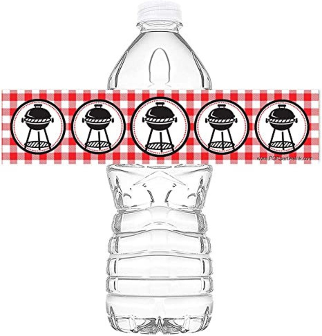Picnic Waterproof Bottle Labels - 20 Bottle Labels - Baby Q Party ...