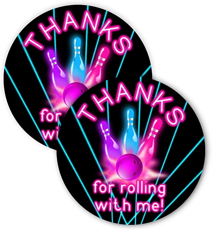 Bowling Party Favor Stickers - 20 Favor Bag Stickers - Bowling Party ...
