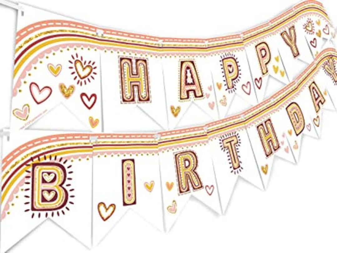 Boho Rainbow Birthday Banner - Neutral Rainbow Birthday Decoration ...