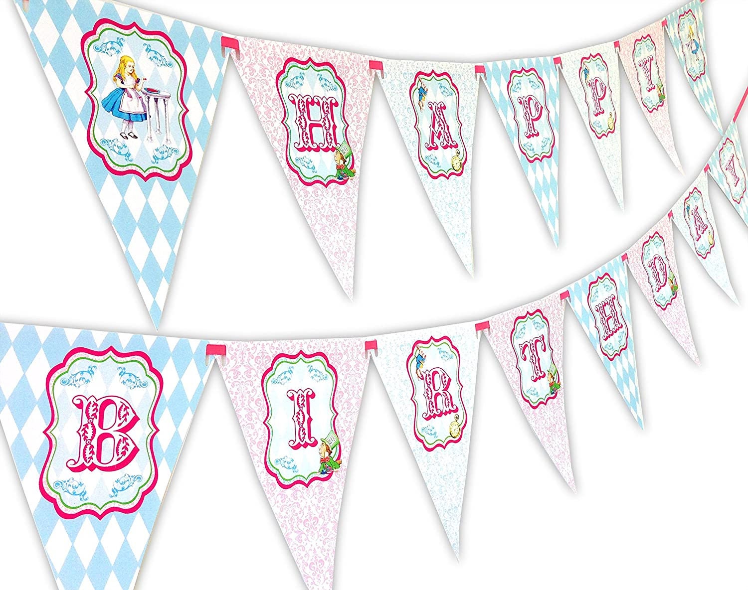 Alice Classic Happy Birthday Banner Pennant - Etsy