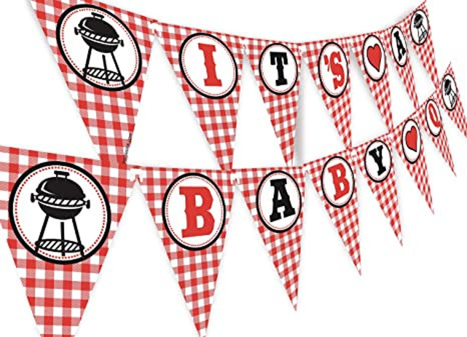 Baby Q Banner - BBQ Baby Shower Banner - Red Gingham Shower Banner - Etsy